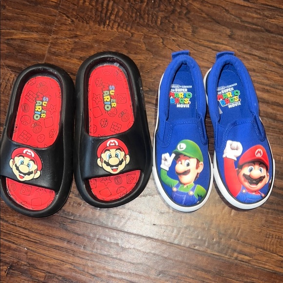 Nintendo | Shoes | Nintendo Super Mario Kids Sandals And Sneakers Black ...